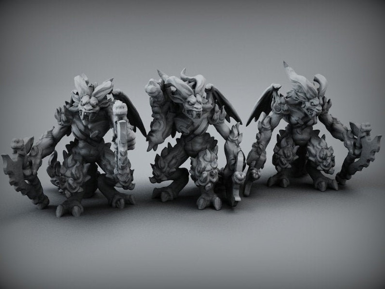 Demi-fiend Demon 3D Printed Tabletop RPG Minis UNPAINTED - Etsy