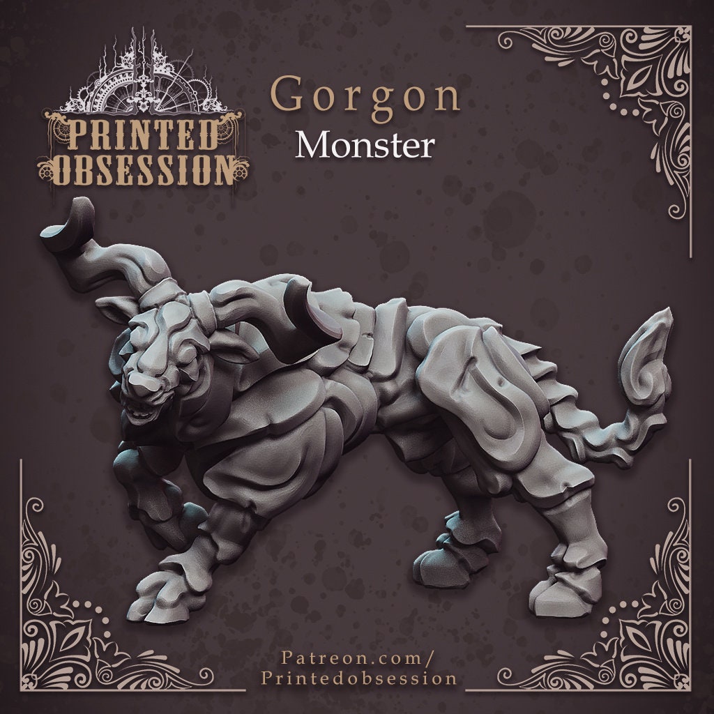 Gorgon Bull 3D Printed Tabletop RPG Mini - Etsy