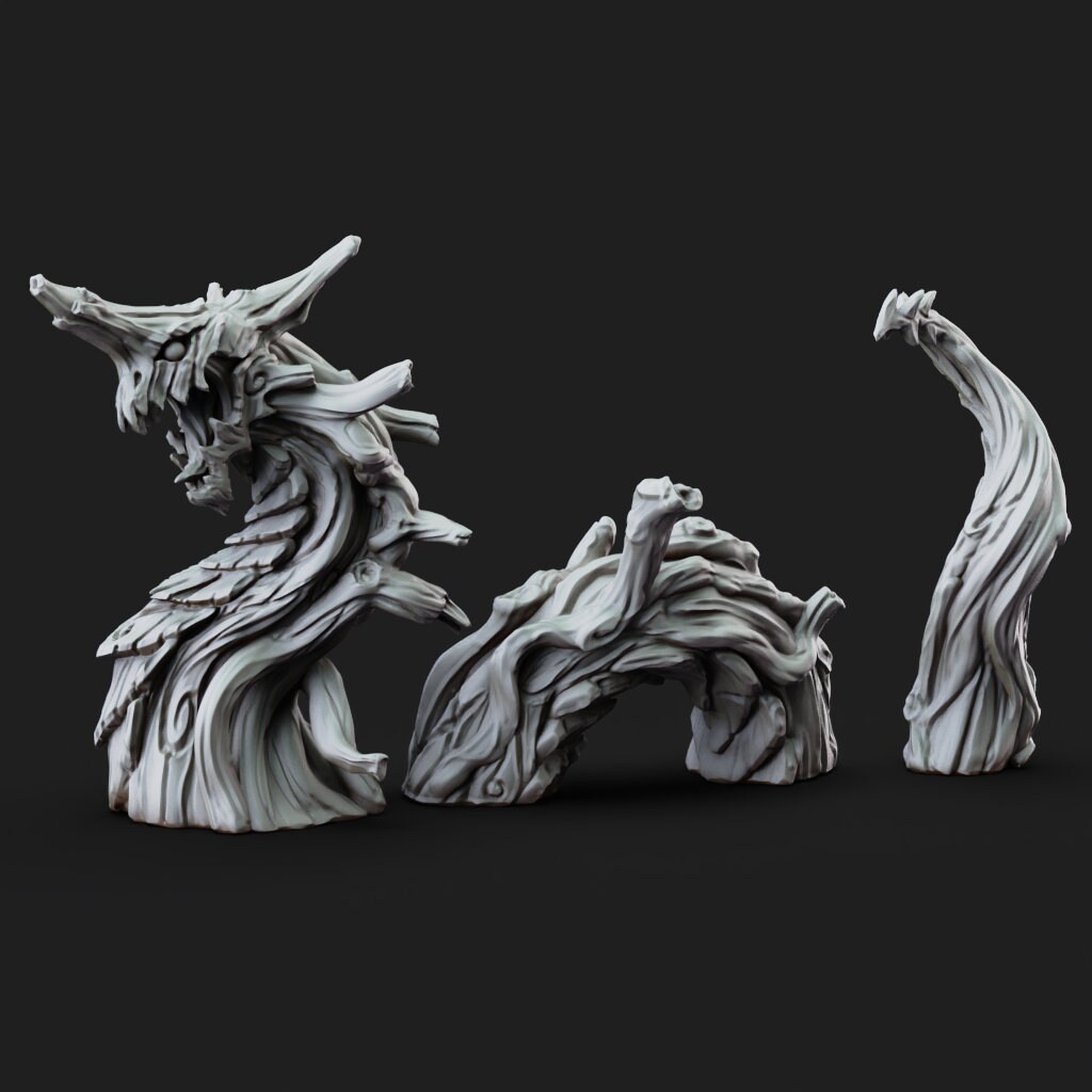 Root Wyrm Modular Dragon 3D Printed Tabletop RPG Mini - Etsy