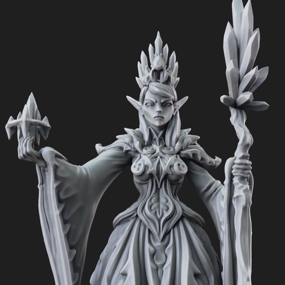 Winter Eladrin Fey 3D Printed Tabletop RPG Mini UNPAINTED - Etsy