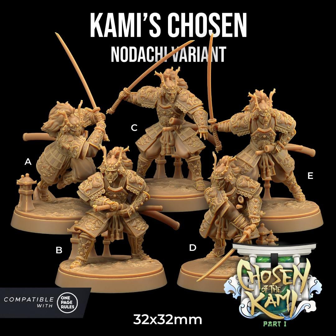 Samurai Guards 3D Printed Tabletop RPG Mini UNPAINTED - Etsy