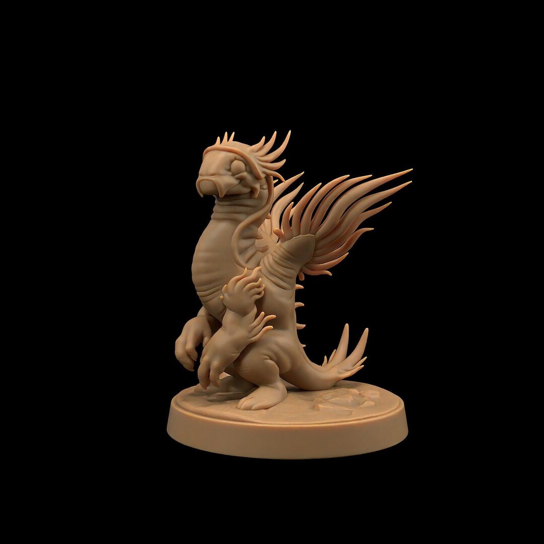 Sea Drake Baby Monster 3D Printed Tabletop RPG Mini - Etsy