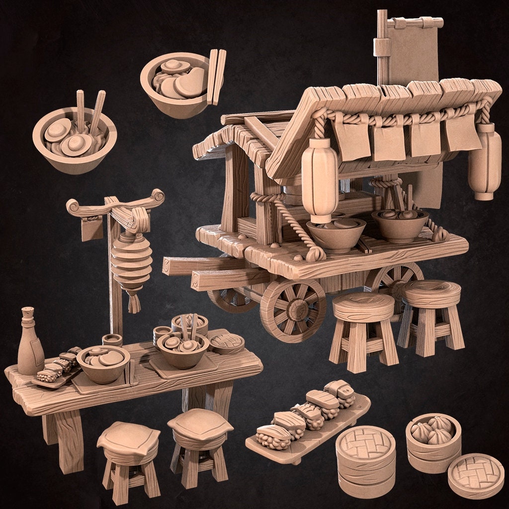 Ramen Stand Scatter 3D Printed Tabletop RPG Scenery - Etsy