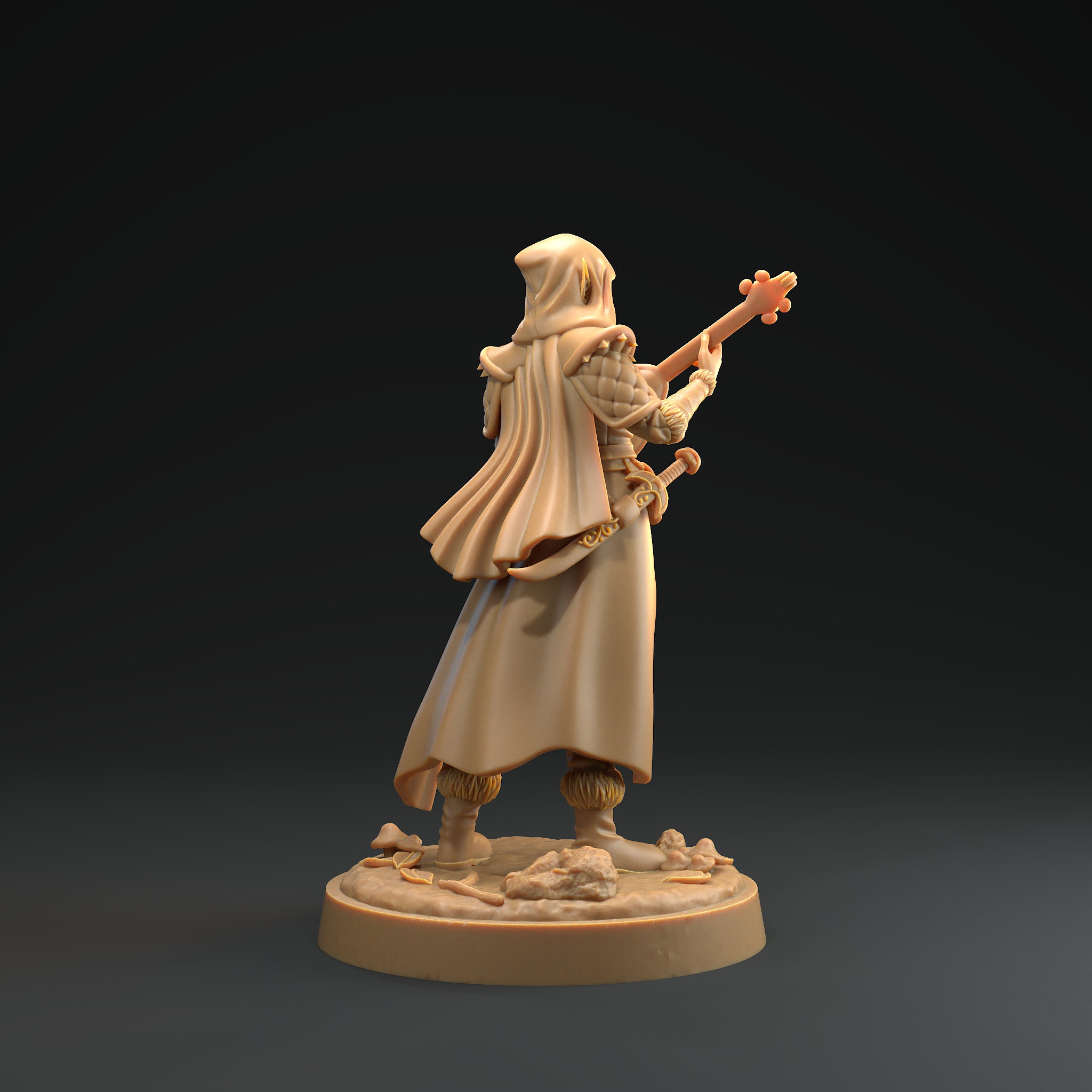Elven Bard 3D Printed Tabletop RPG Mini | Etsy