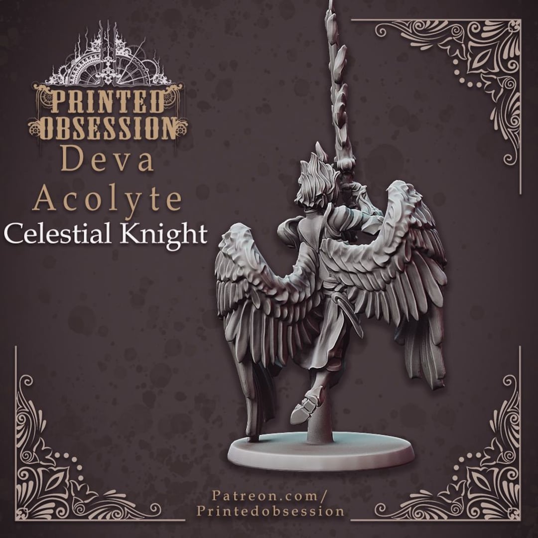 Female Deva 3D Printed Tabletop RPG Mini - Etsy