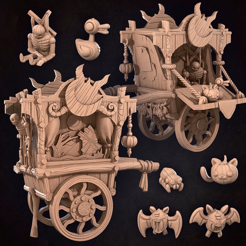 Puppeteer Cart Scatter 3D Printed Tabletop RPG Scenery - Etsy