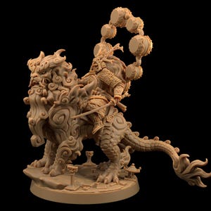 Celestial Samurai With Kirin or Komainu Mount 3D Printed Tabletop RPG ...
