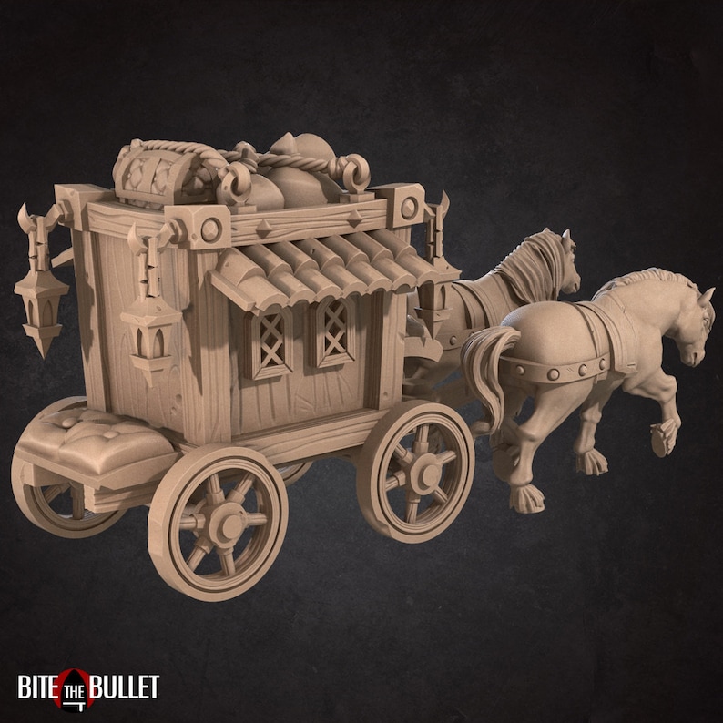Horse Carriage Scatter 3D Printed Tabletop RPG Scenery UNPAINTED - Etsy