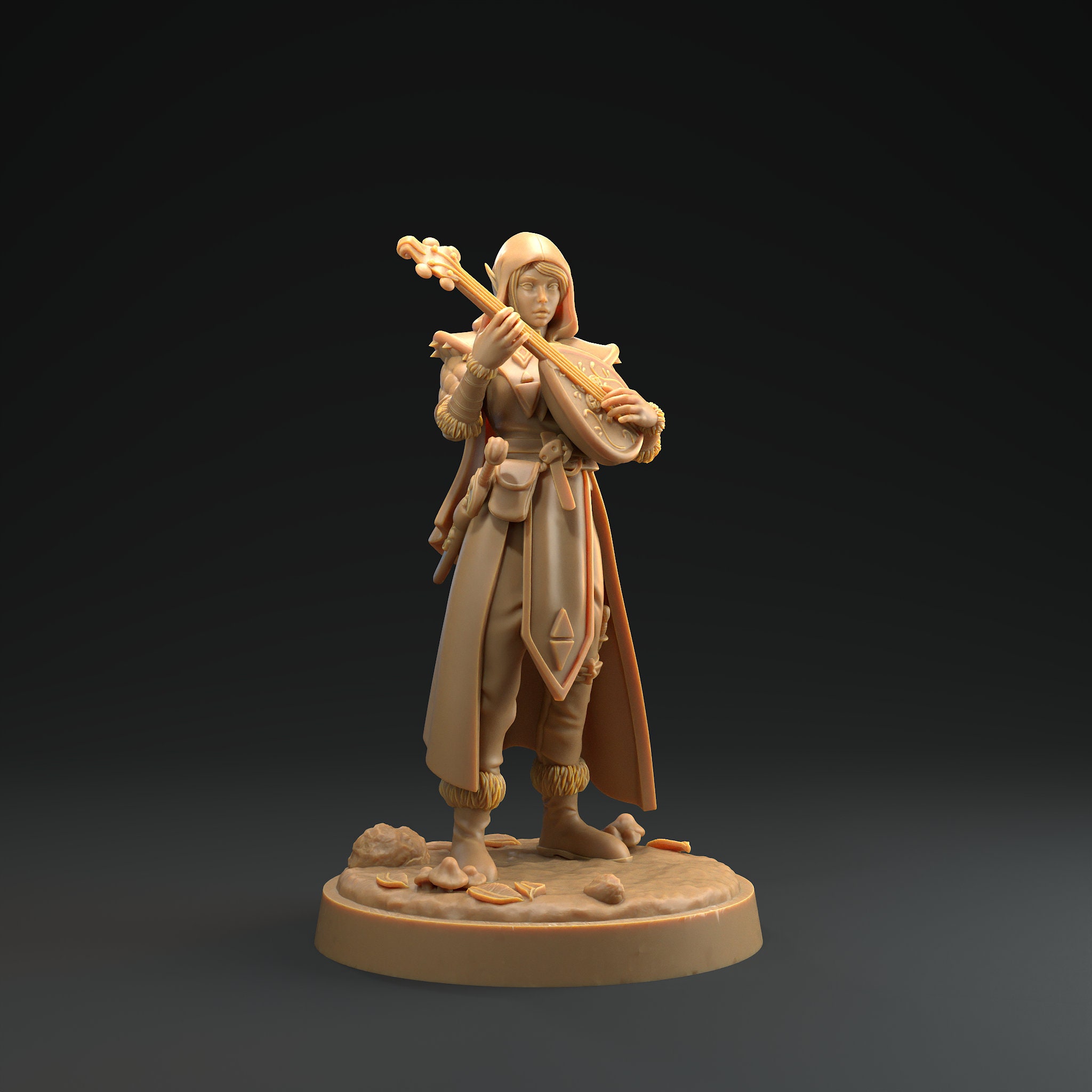 Elven Bard 3D Printed Tabletop RPG Mini | Etsy