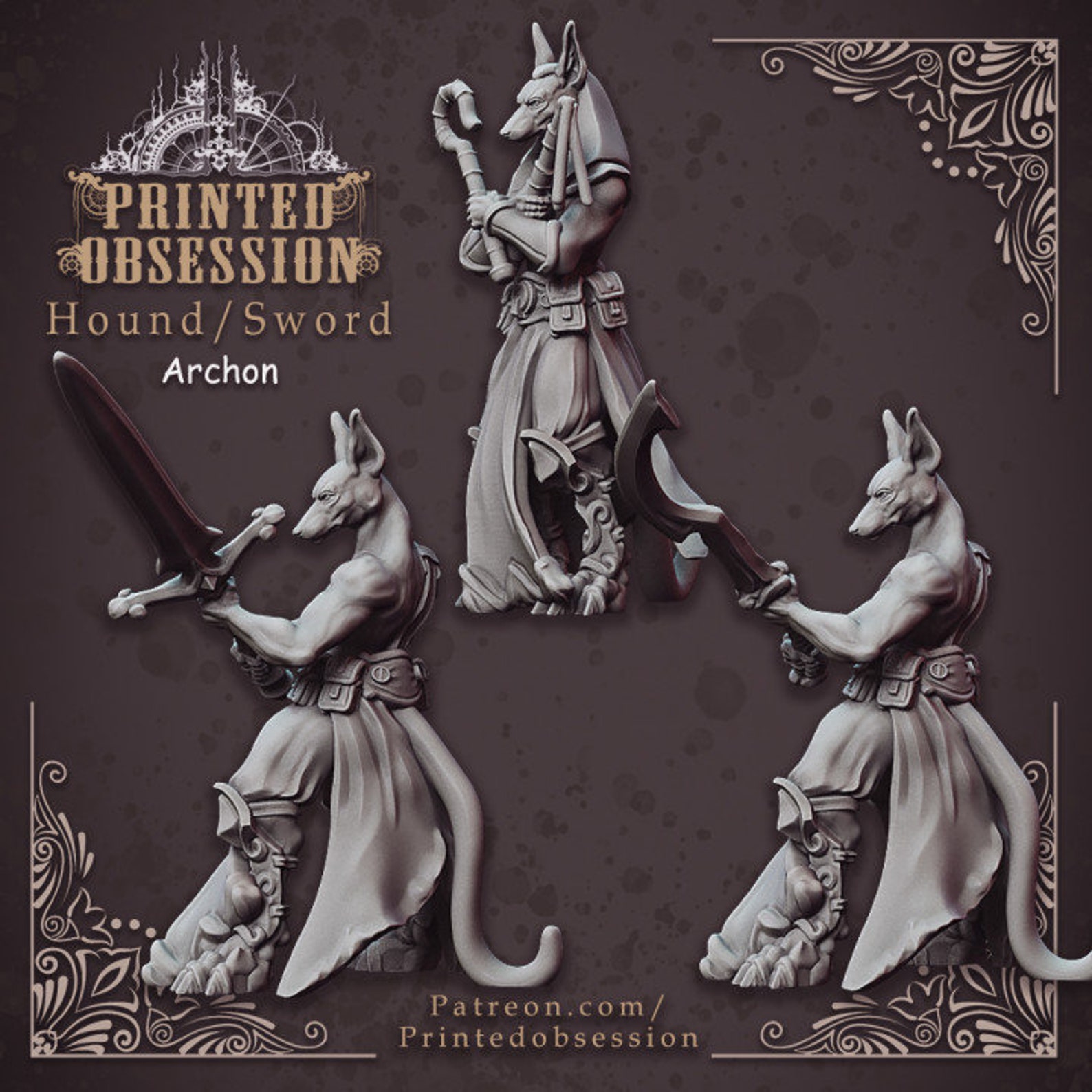 Sword Archons Anubis 3D Printed Tabletop RPG Minis - Etsy