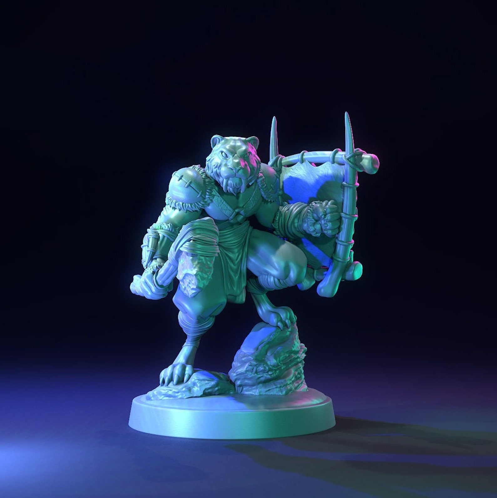 Arctic Hunter Sabertooth Tabaxis 3D Printed Tabletop RPG Mini | Etsy