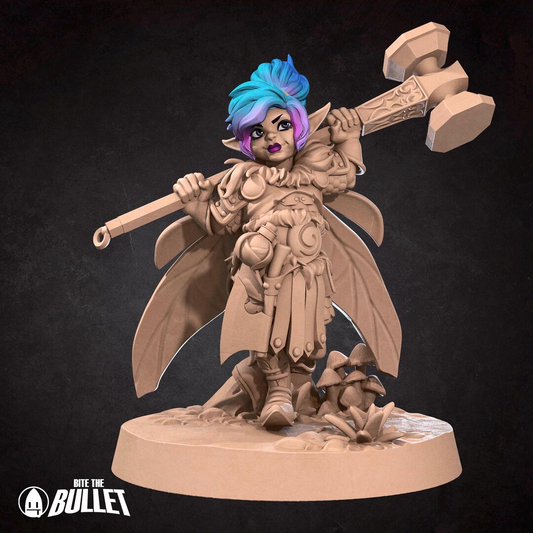 Pixie Warrior 3D Printed Tabletop RPG Mini UNPAINTED - Etsy