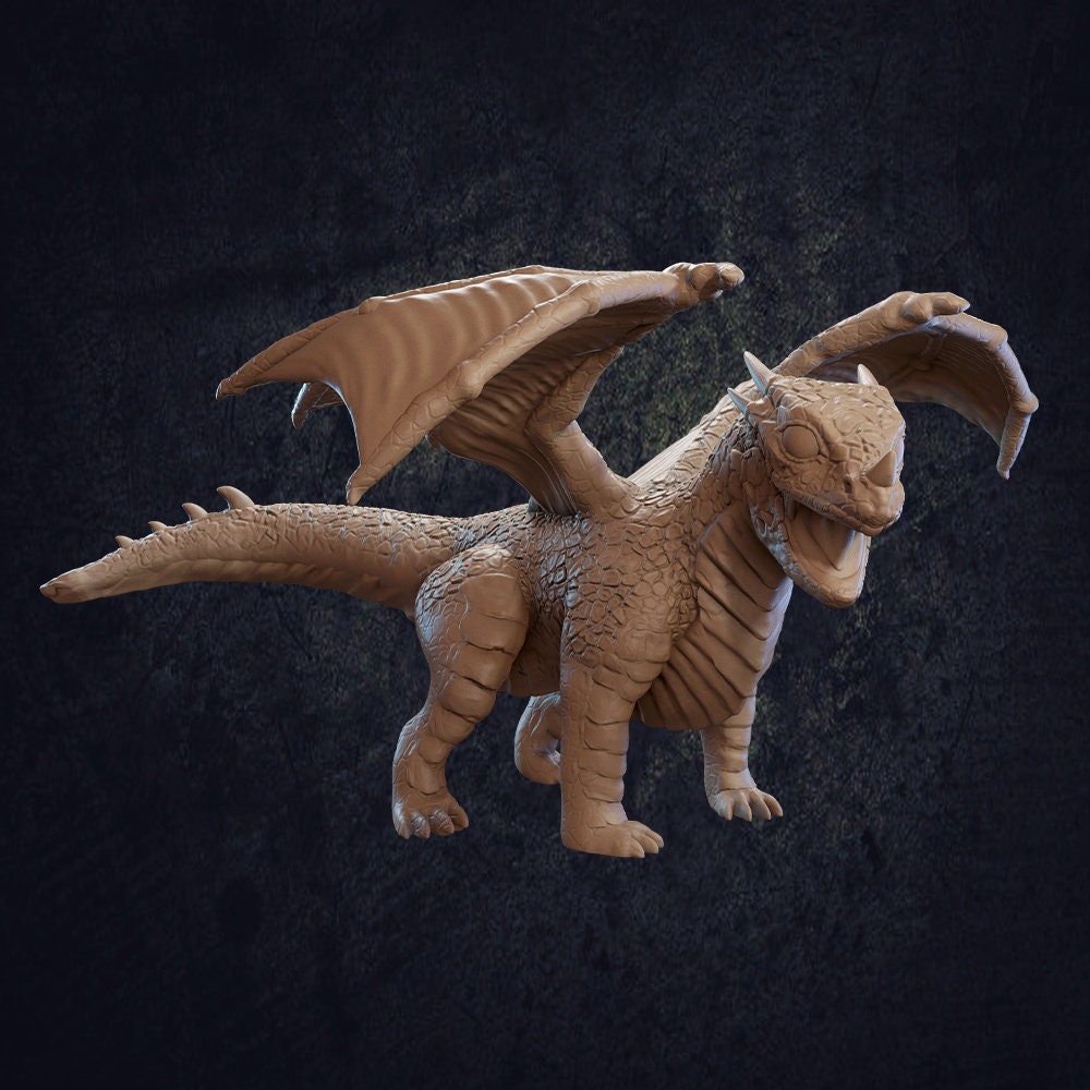 Baby Dragon 3D Printed Tabletop RPG Mini | Etsy