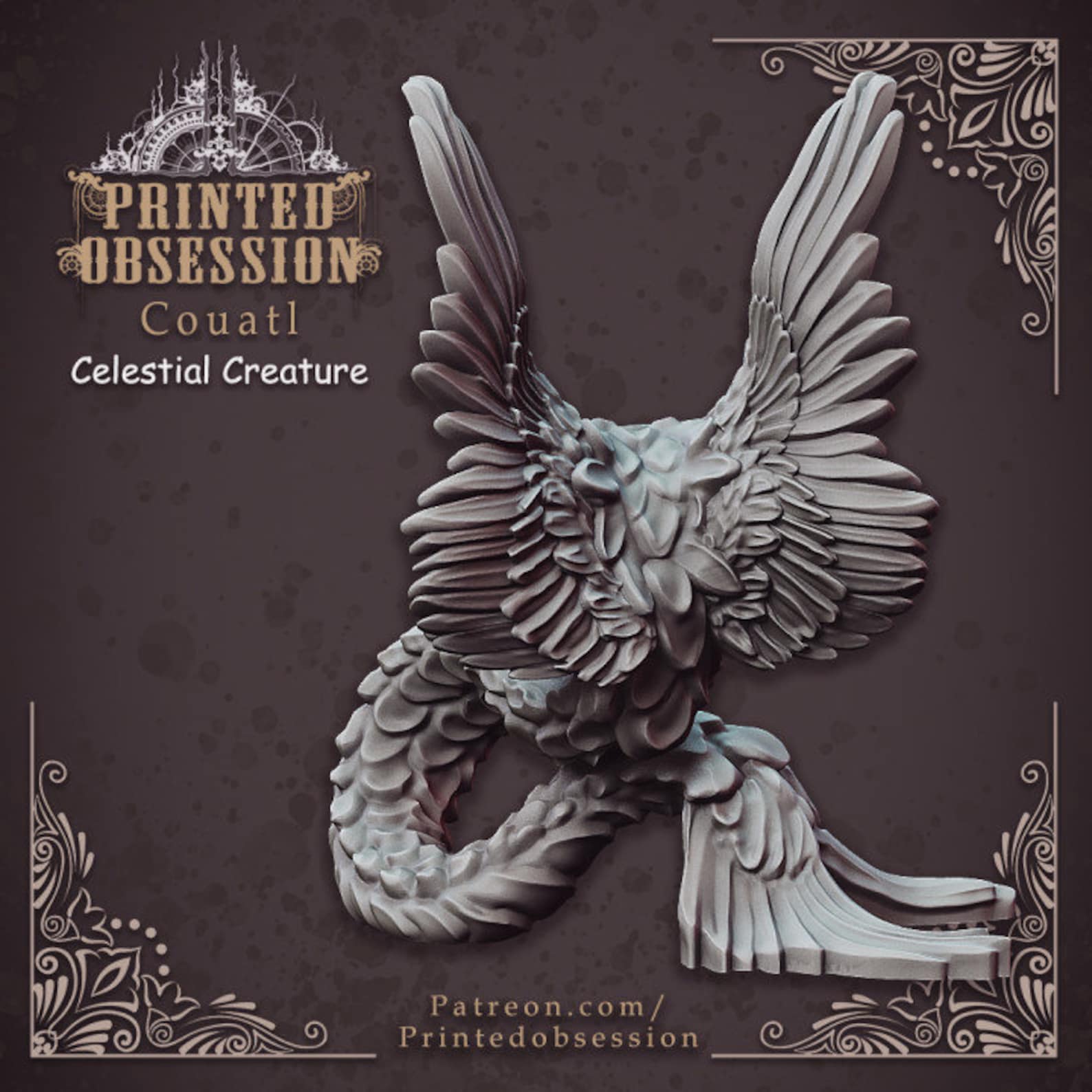 Couatl 3D Printed Tabletop RPG Mini UNPAINTED - Etsy