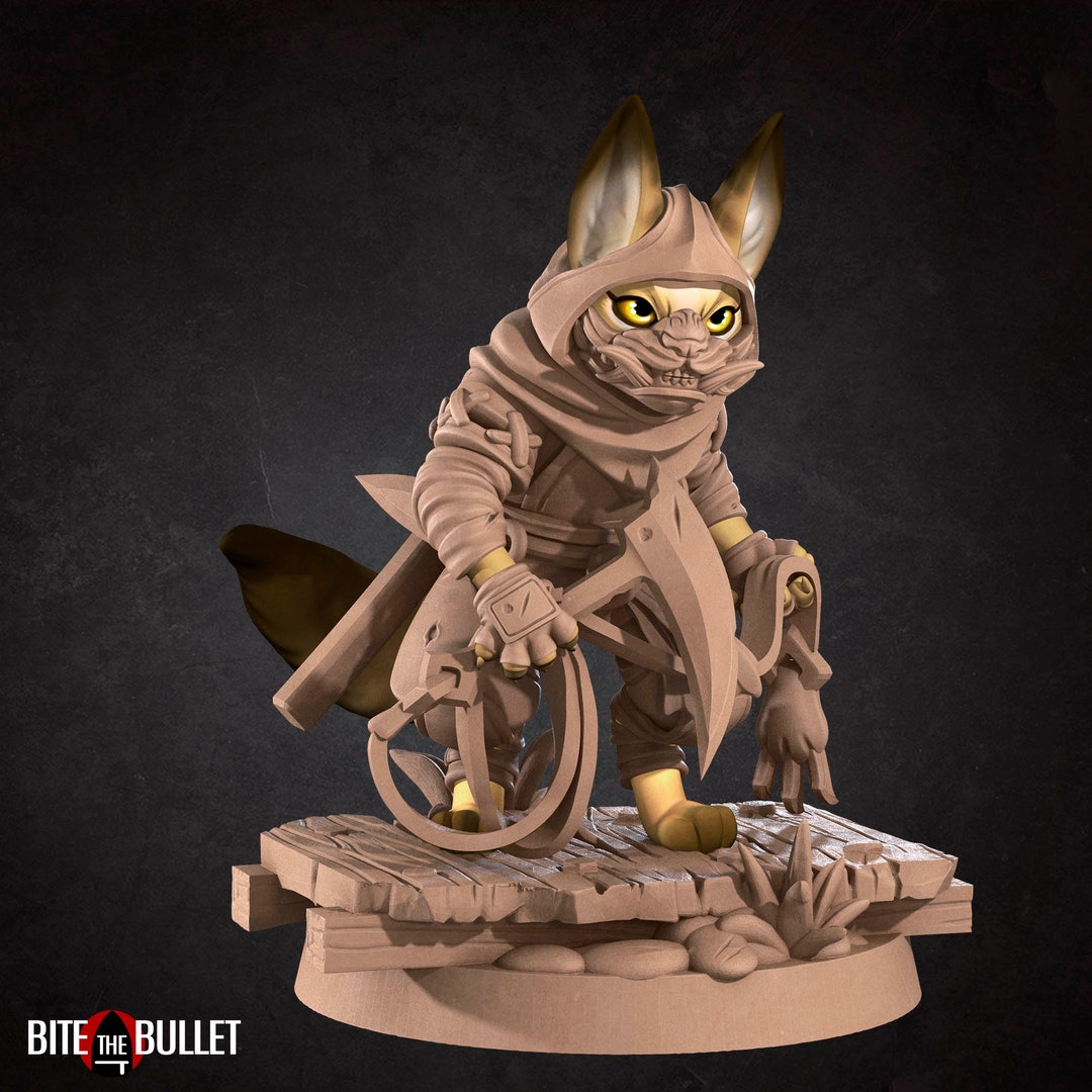 Ninja Cat Hanzo Tabaxi 3D Printed Tabletop RPG Mini - Etsy