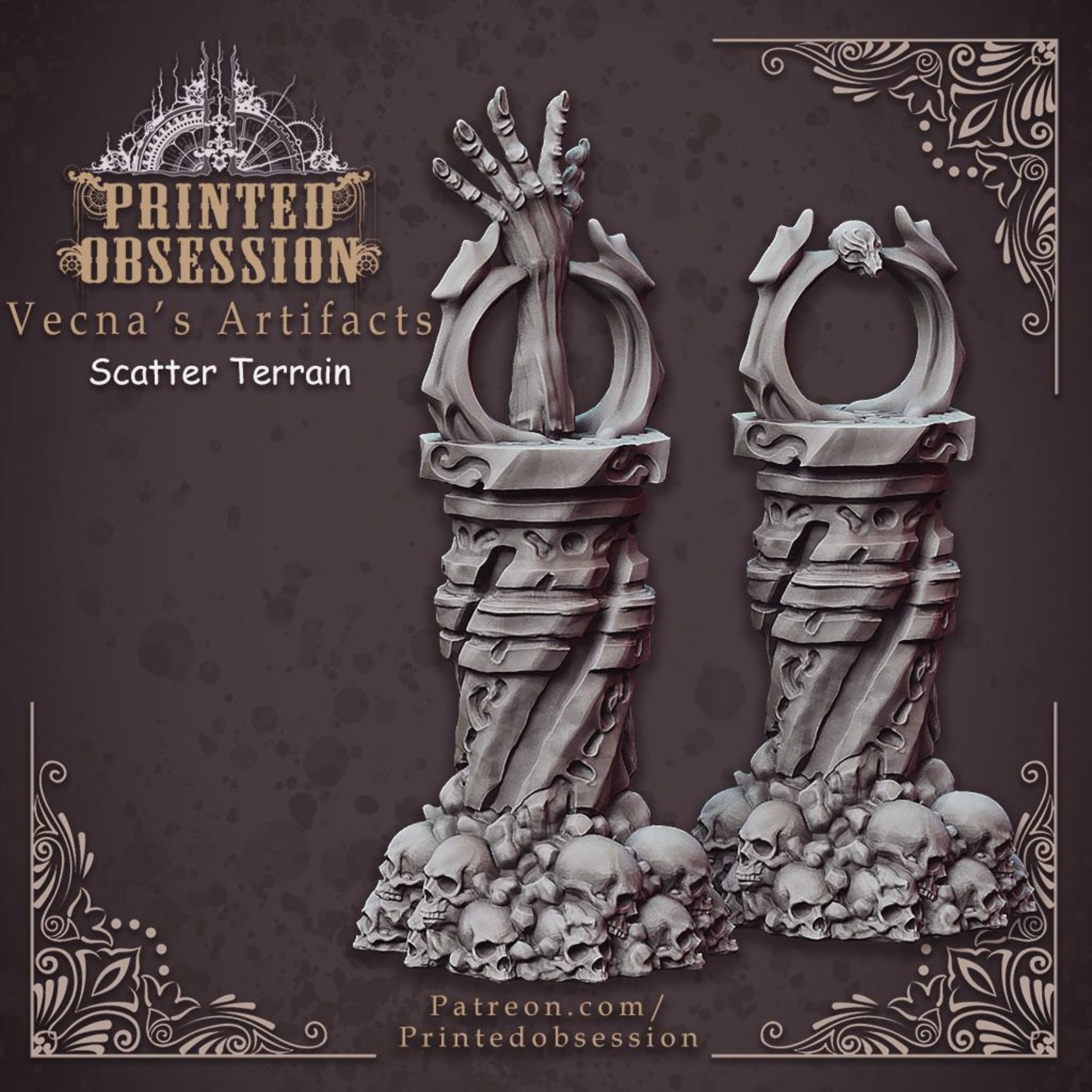 Hand and Eye of Vecna Lich 3D Printed Tabletop RPG Artifacts UNPAINTED ...