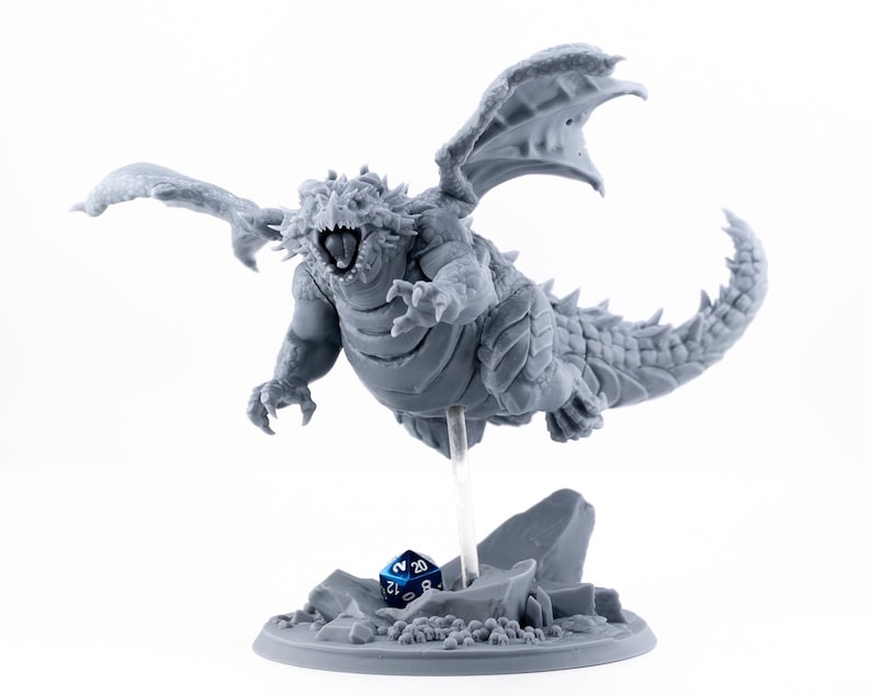 Chonky Dragon Themberchaud 3D Printed Tabletop RPG Mini UNPAINTED - Etsy