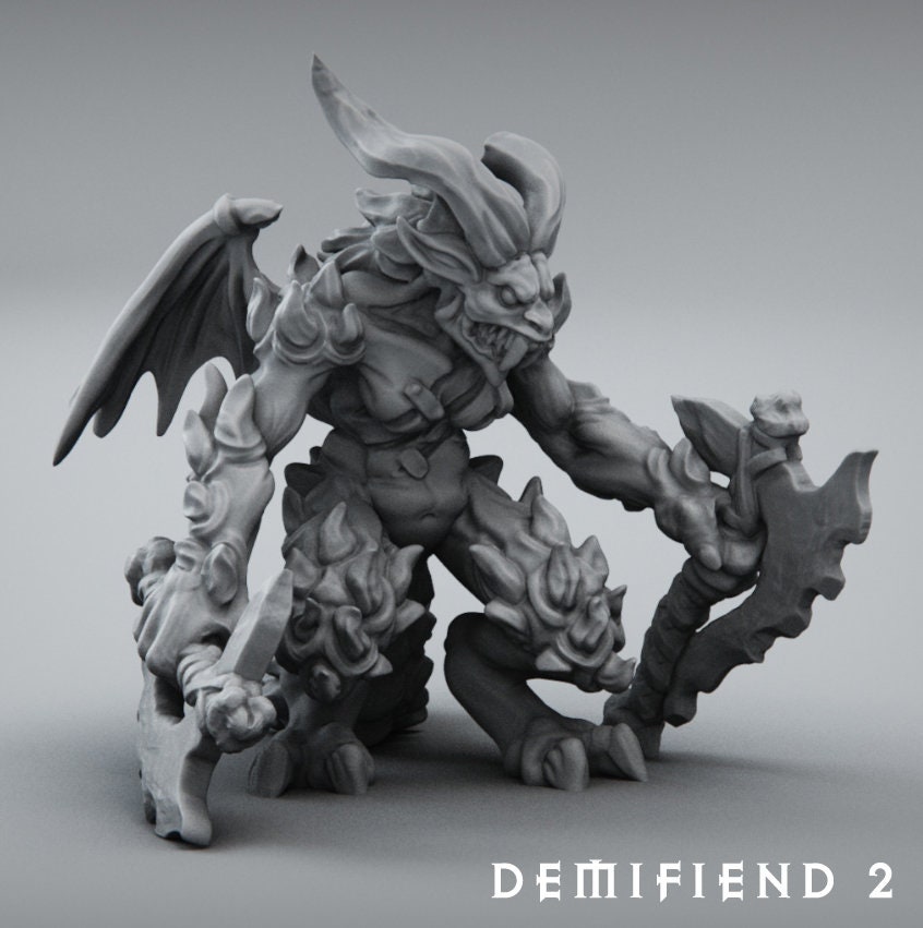 Demi-fiend Demon 3D Printed Tabletop RPG Minis UNPAINTED - Etsy