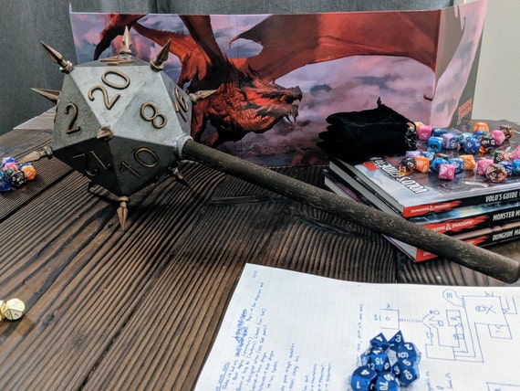 The Dungeon Mace-ter a 3D Printable D20 Mace | Etsy UK
