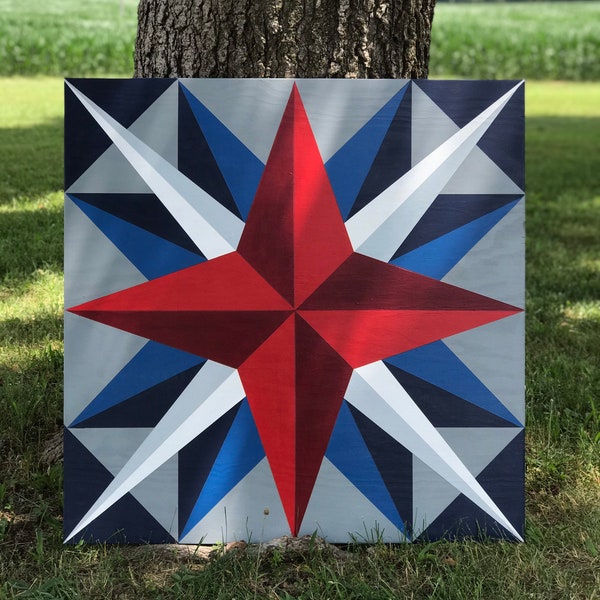 Wood Nautical Compass Barn Quilt - Etsy