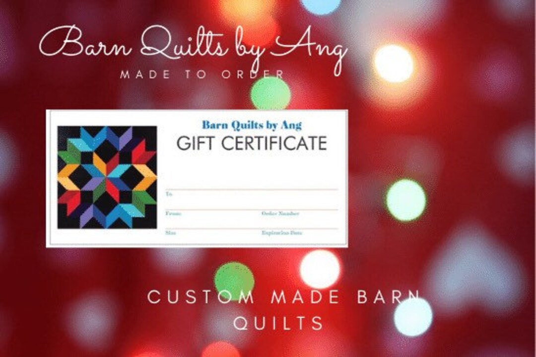 Barn Quilt Gift Certificate Custom Made Personalized - Etsy