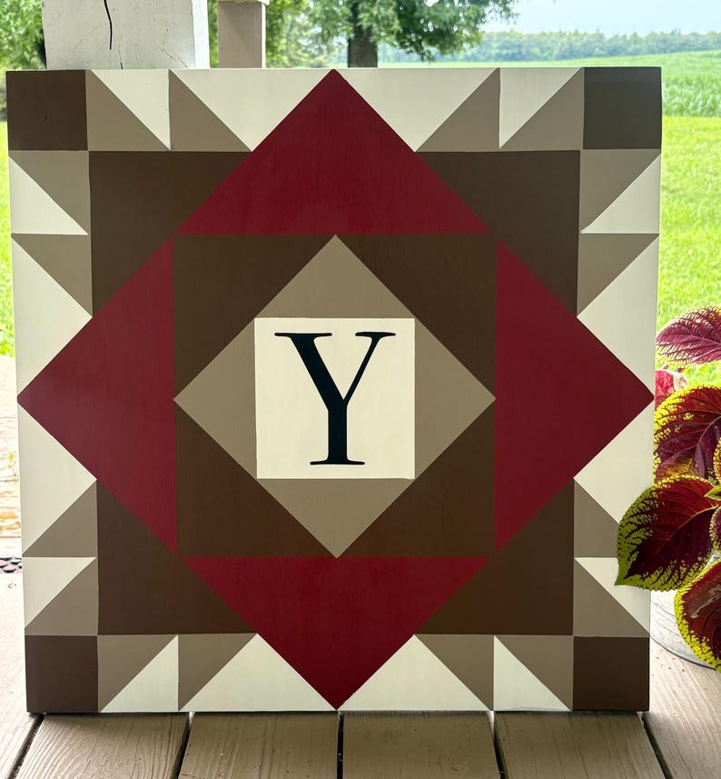 DOUBLE SIDED MAILBOX Post Barn Quilt Sign. Pattern Painted on Both ...