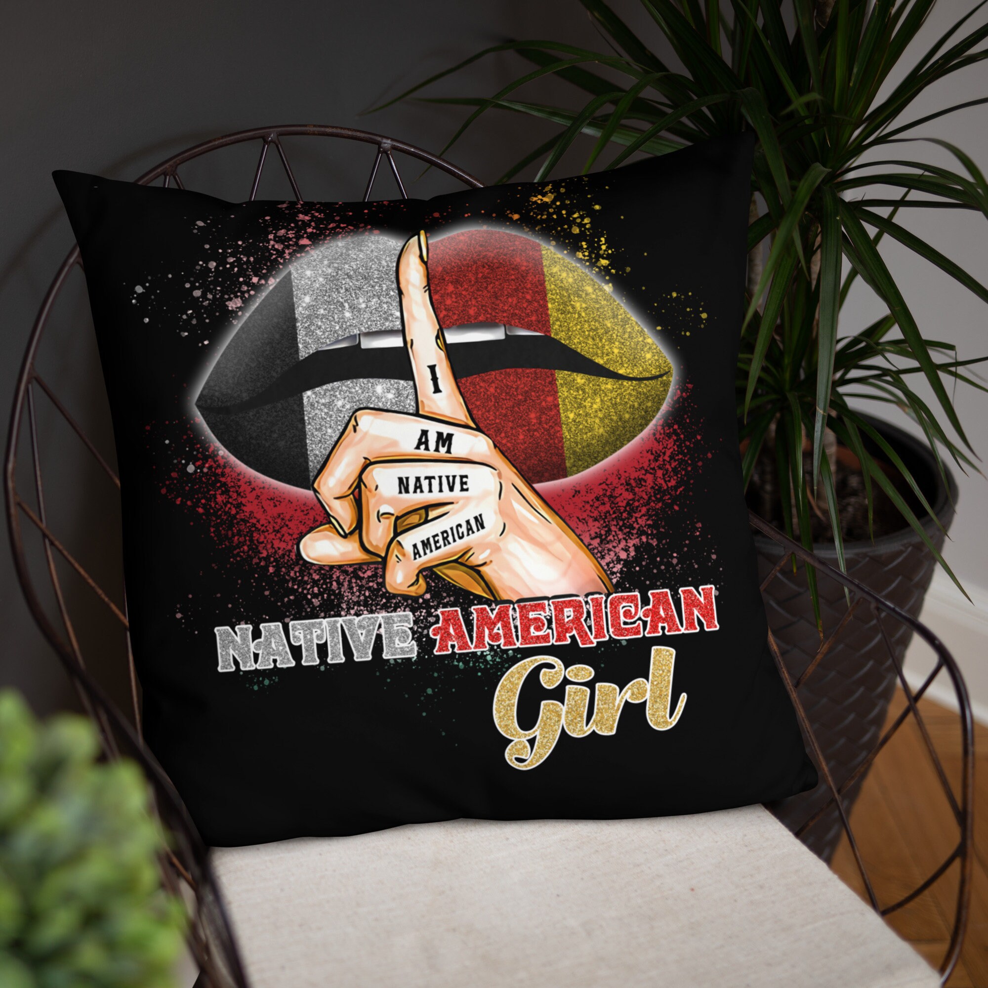 Native American Girl Lips Basic Pillow - Etsy