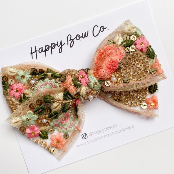 Pearl Hair Bow - Etsy