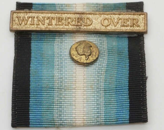 Rare 1960s ANTARCTICA wintered Over Bar on Ribbon South Pole Badge ...