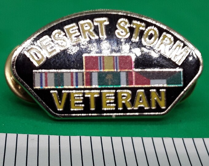 New DESERT STORM Veteran Lapel Pin W/ Clutch Pins Metal Badge Us Army ...