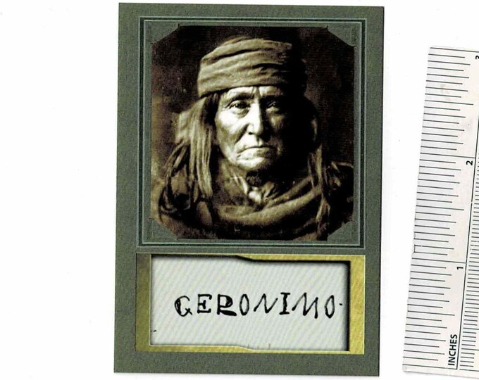 GERONIMO Apache Indian Chief Native American Trading Card W/ Facsimile ...