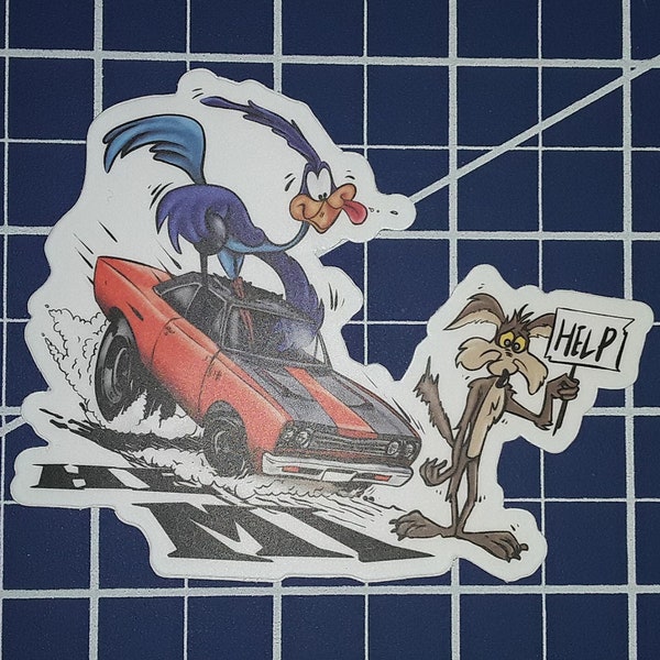 Wile E Coyote Roadrunner Sticker - Etsy