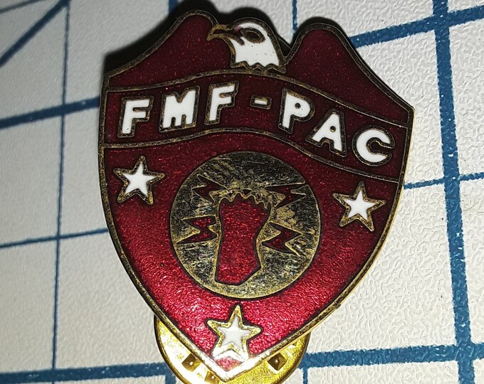 WW2 Usmc FMF-PAC Headquarters HQ Pacific Fleet Marine Force Crest Badge ...