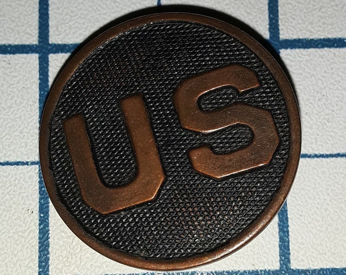 Orig WW1 US ARMY Collar Insignia Screw Post W/ Nut 2 Wwi AEF Badge ...