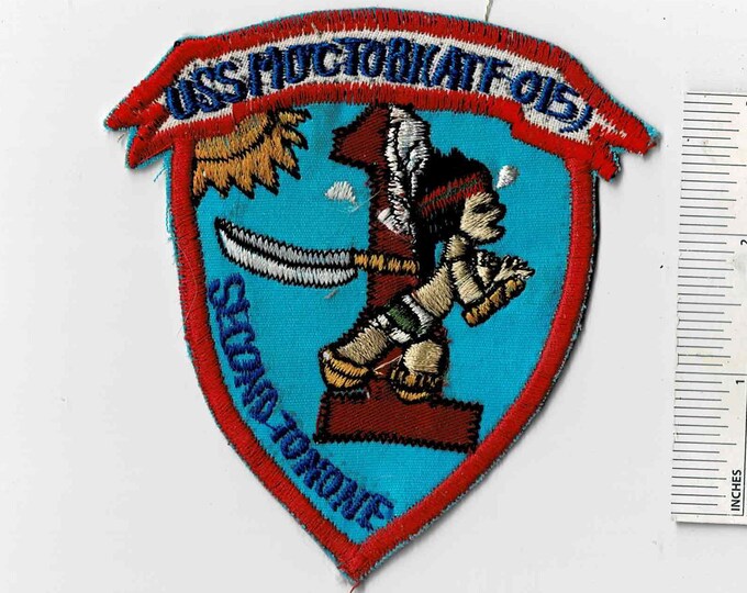 1960s USS MOCTOBI ATF-105 Fleet Ocean Tug Boat Us Navy Ship Shoulder ...