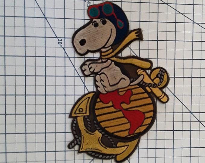 T Huge Vietnam War SNOOPY USMC US Marine Corps Shoulder Patch Quilt Nam ...
