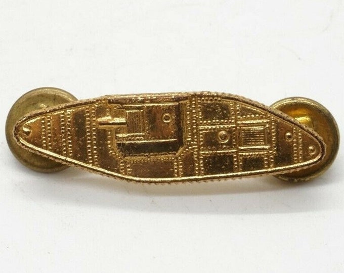 Rare Orig WW2 ARMOR CORPS Tank Gold Plated Officer Insignia Badge Metal ...