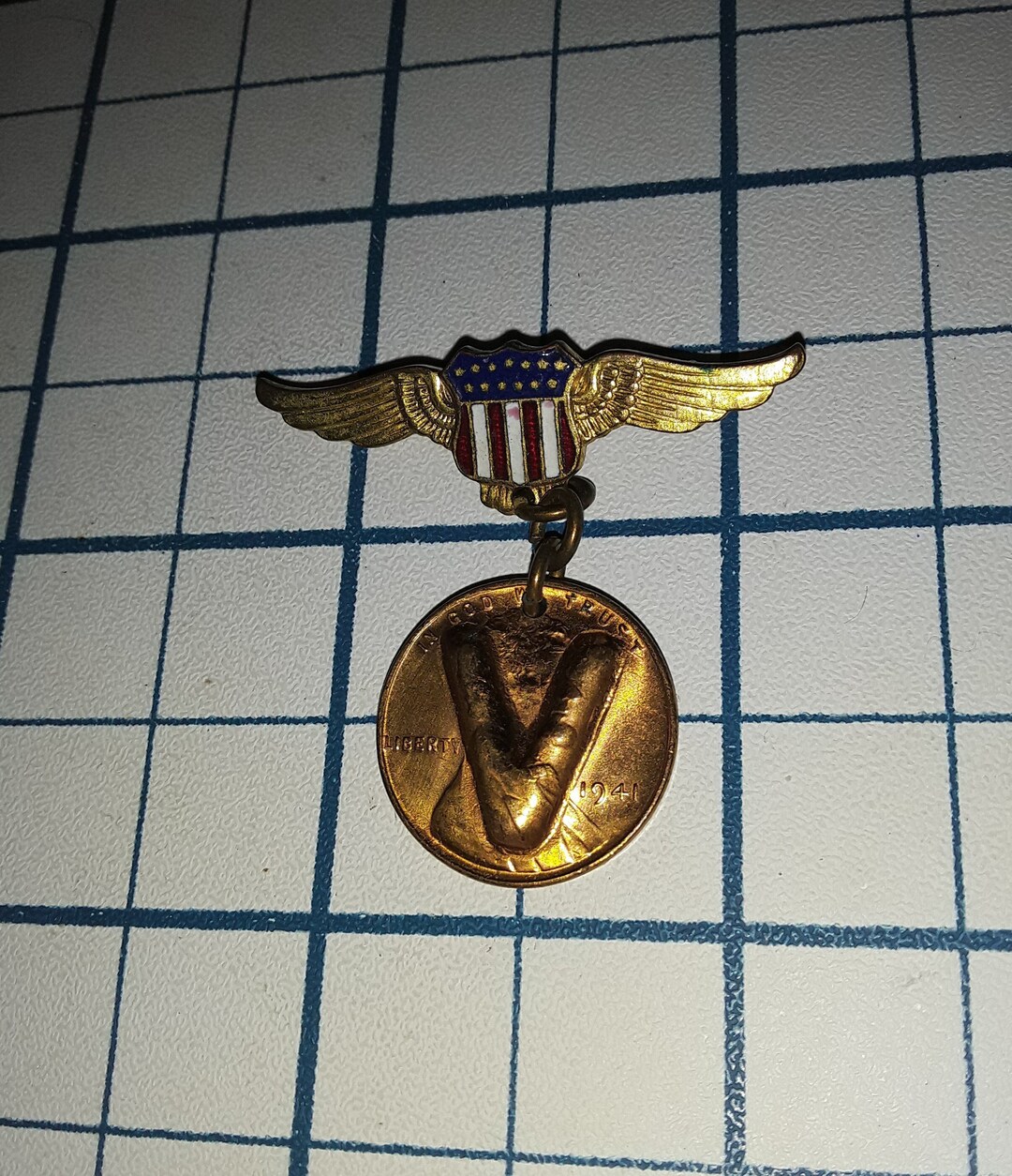 WW2 USMC 'V for Victory' - Made From 1941 US Penny - Homefront ...