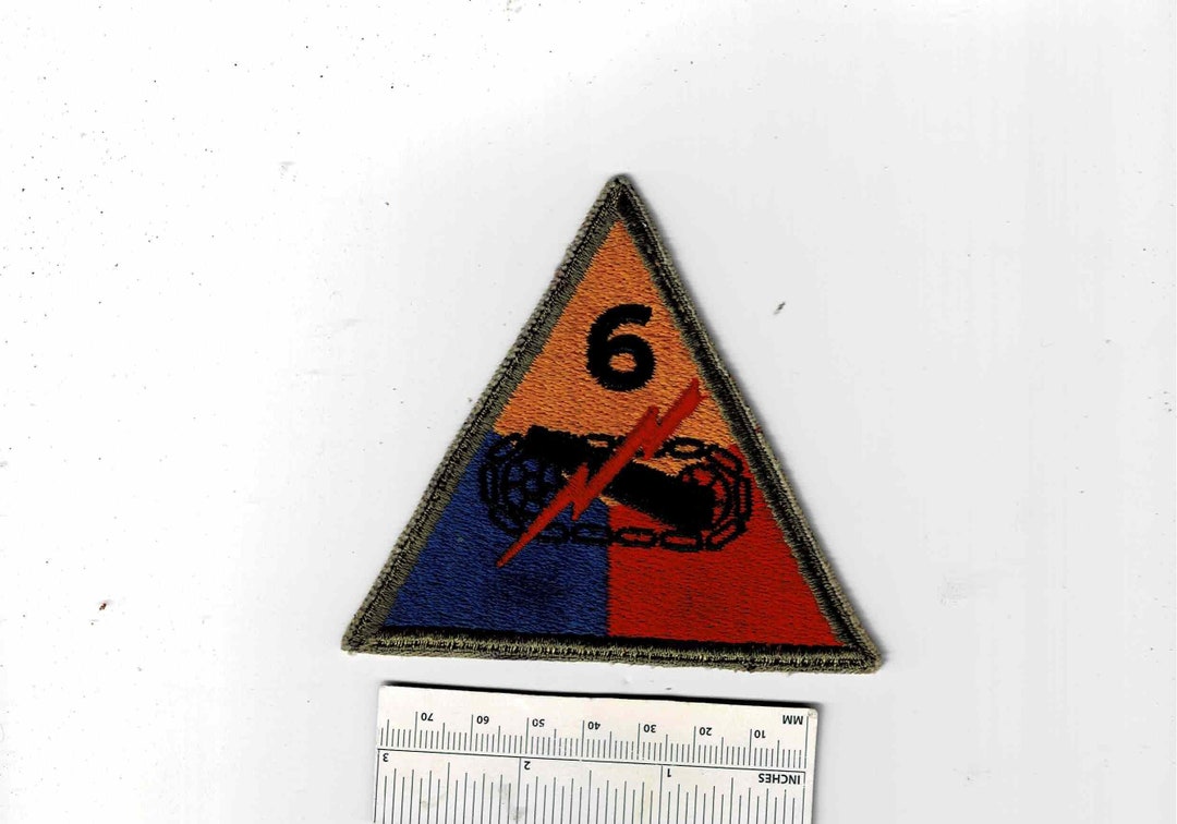 WW2 6th ARMORED TANK Division Us Army Shoulder Patch Cloth Wwii Quilt ...