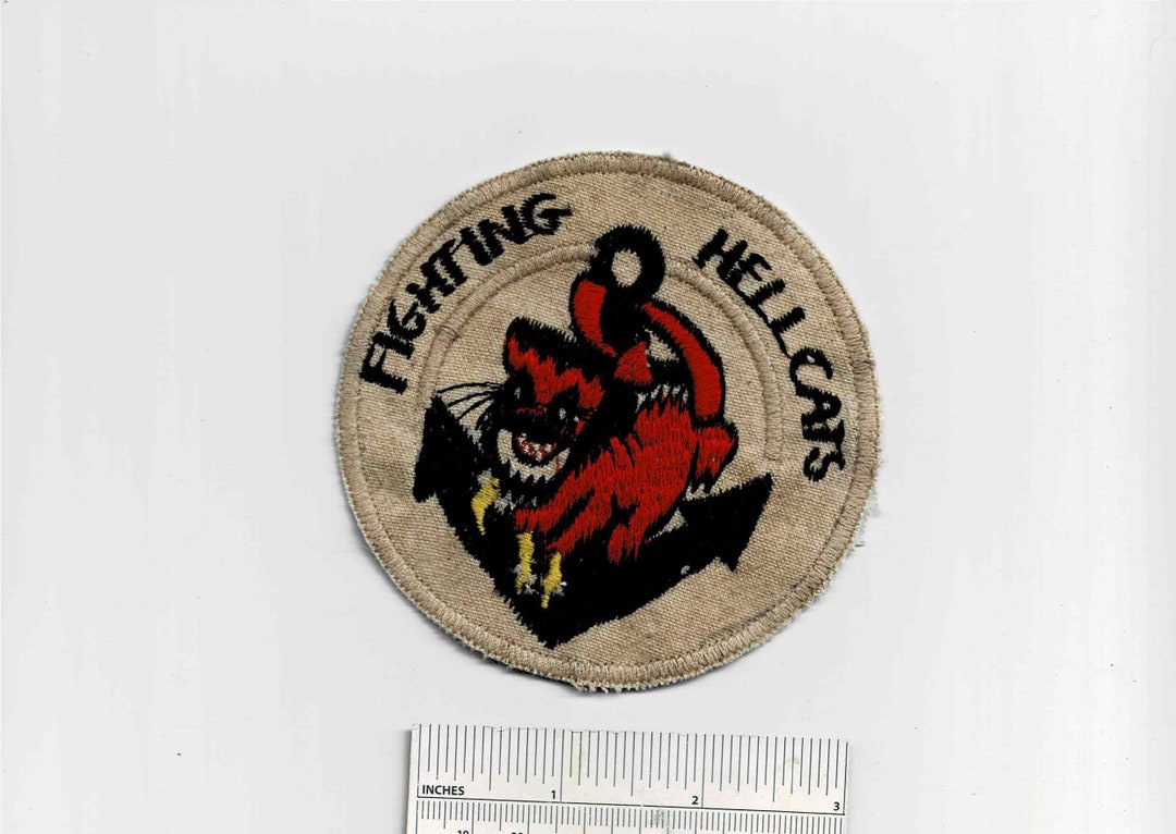 WW2 FIGHTING HELL CATS Vf-5 Us Navy Squadron Red Rippers Shoulder Patch Cloth Quilt Div Wwii ...