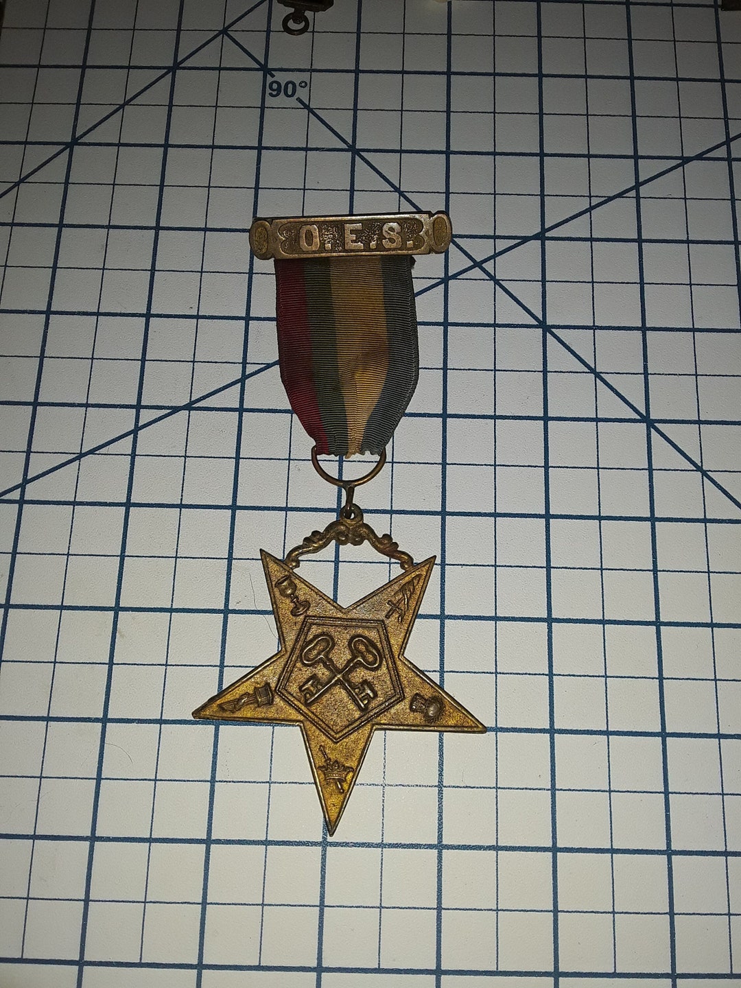 Rare C1880s Order of the EASTERN STAR Treasurer Medal OES Masons ...
