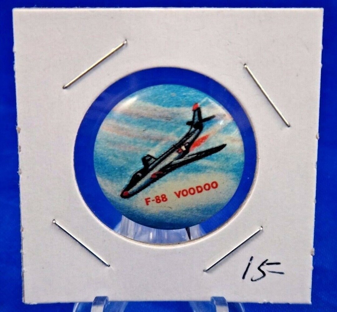 1950s VOODOO F-88 Fighter Jet Aviation Aircraft Pinback Insert Metal ...
