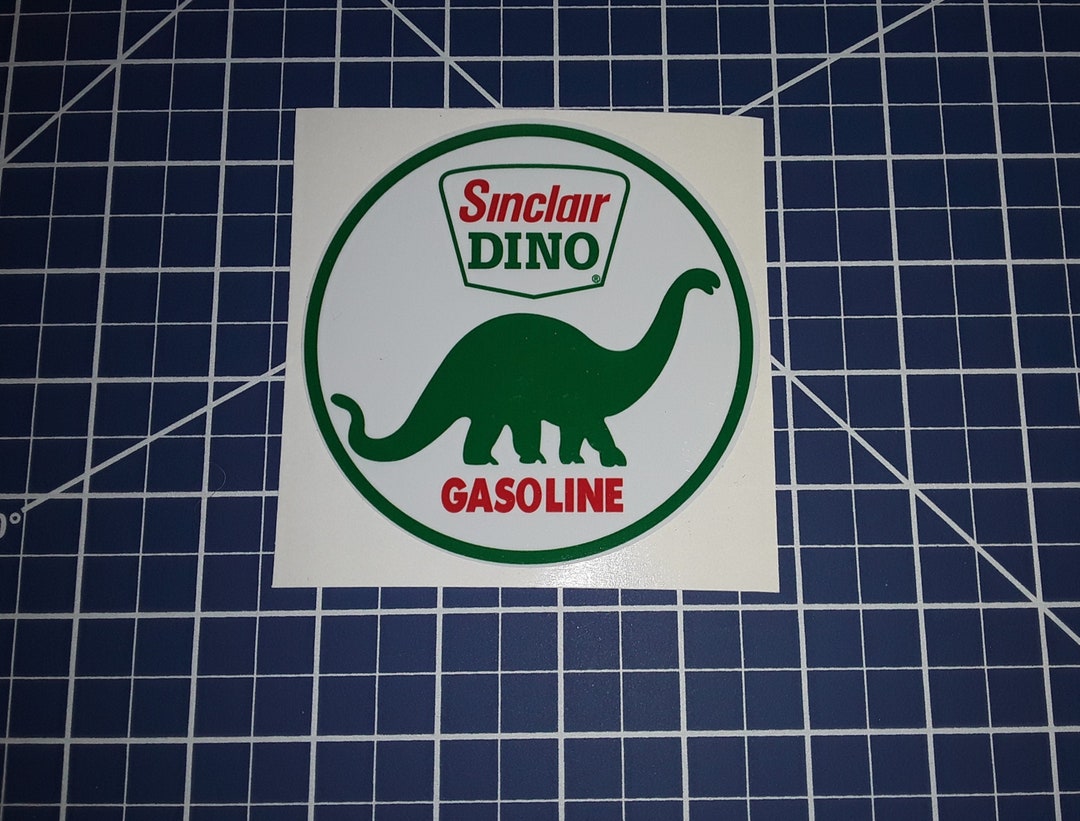 SINCLAIR GAS Dinosaur Round Decal - Super High Gloss - Dino Oil Station ...
