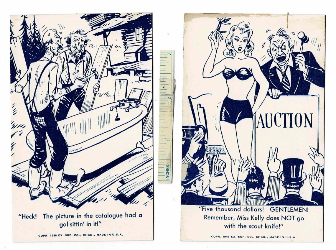 Lot of 8 Diff 1950s RISQUE COMIC Exhibit Cards Collectible | Etsy