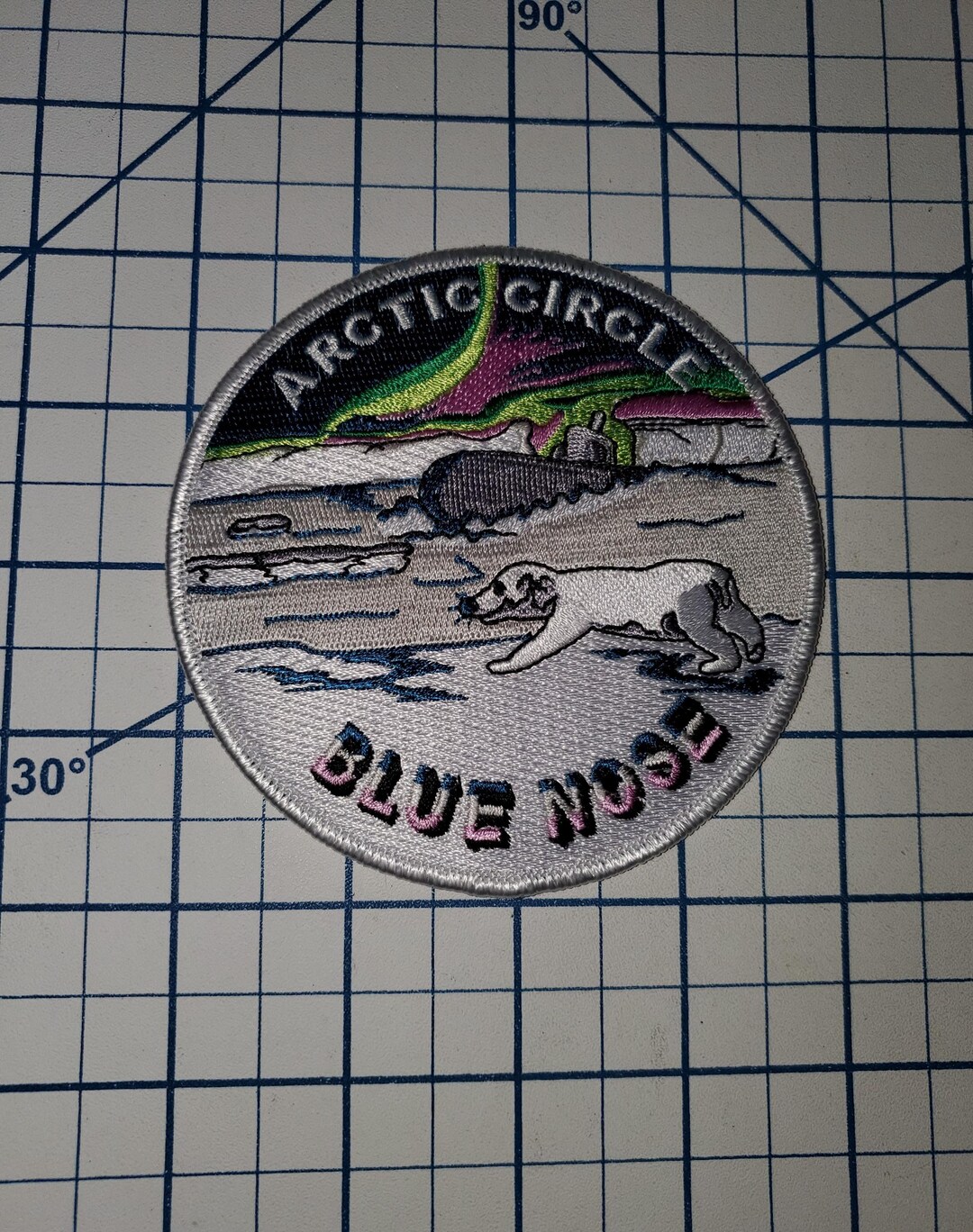 Repro Large Submarine BLUE NOSE Arctic Circle Iron-on Sub Boat Ship Us ...