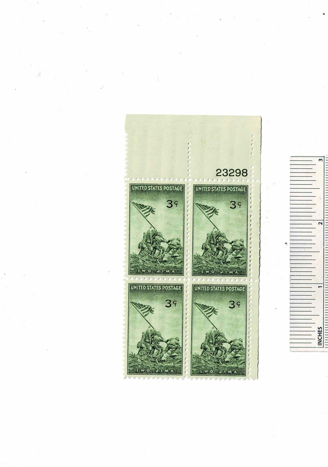 Lot of 4 block Ww2 1945 IWO JIMA Usmc Raising Flag US Postage Stamps Us ...