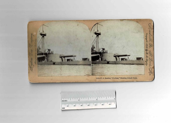 C1900 Uss PURITAN Monitor BM-1 US Navy Stereoview Spanish - Etsy