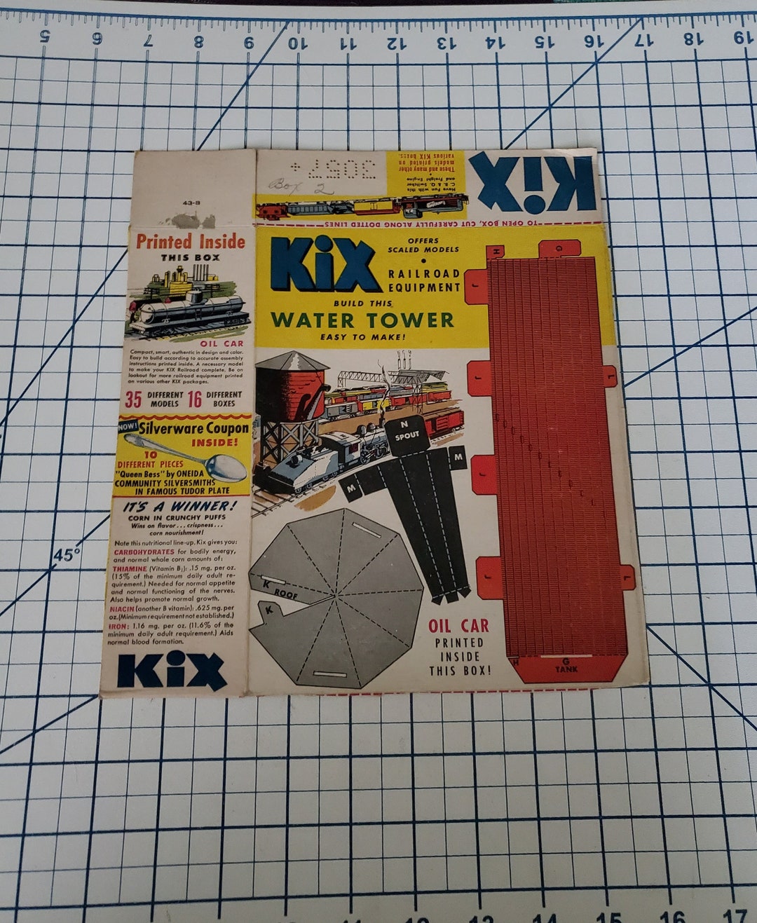 1947 KIX RAILROAD MODELS 2 Water Tower Box Panel Unused & Intact ...