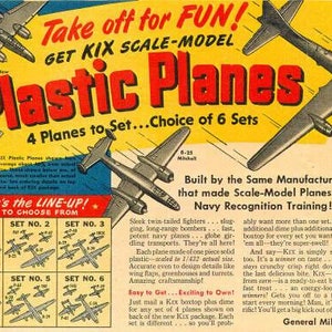 NOS 1946 WW2 P-59 Bell Airacomet Fighter KIX Cereal Military Planes ...