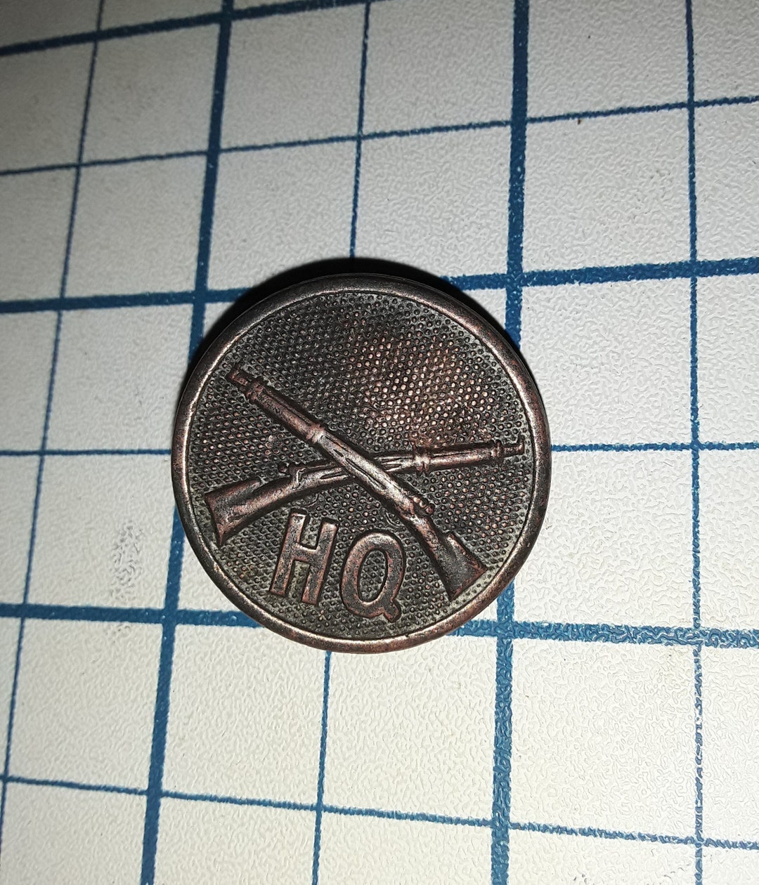 Orig WW1 INFANTRY HQ Us Army Collar Insignia Screw Post W/ Nut Wwi AEF ...
